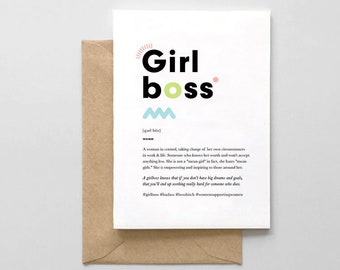 Girl boss card | Etsy