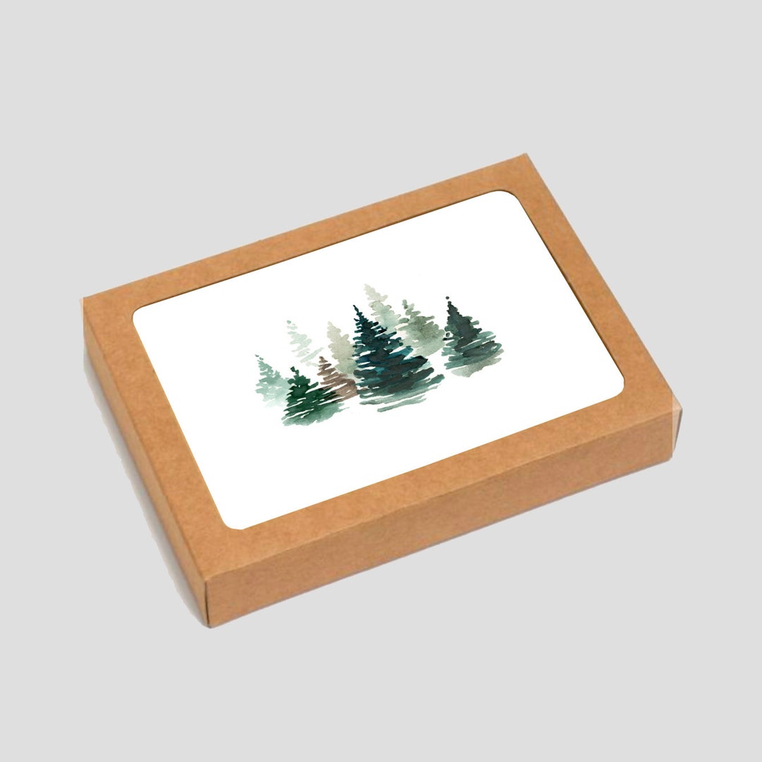 Evergreen Trees - Boxed Set of 6 Cards - Etsy