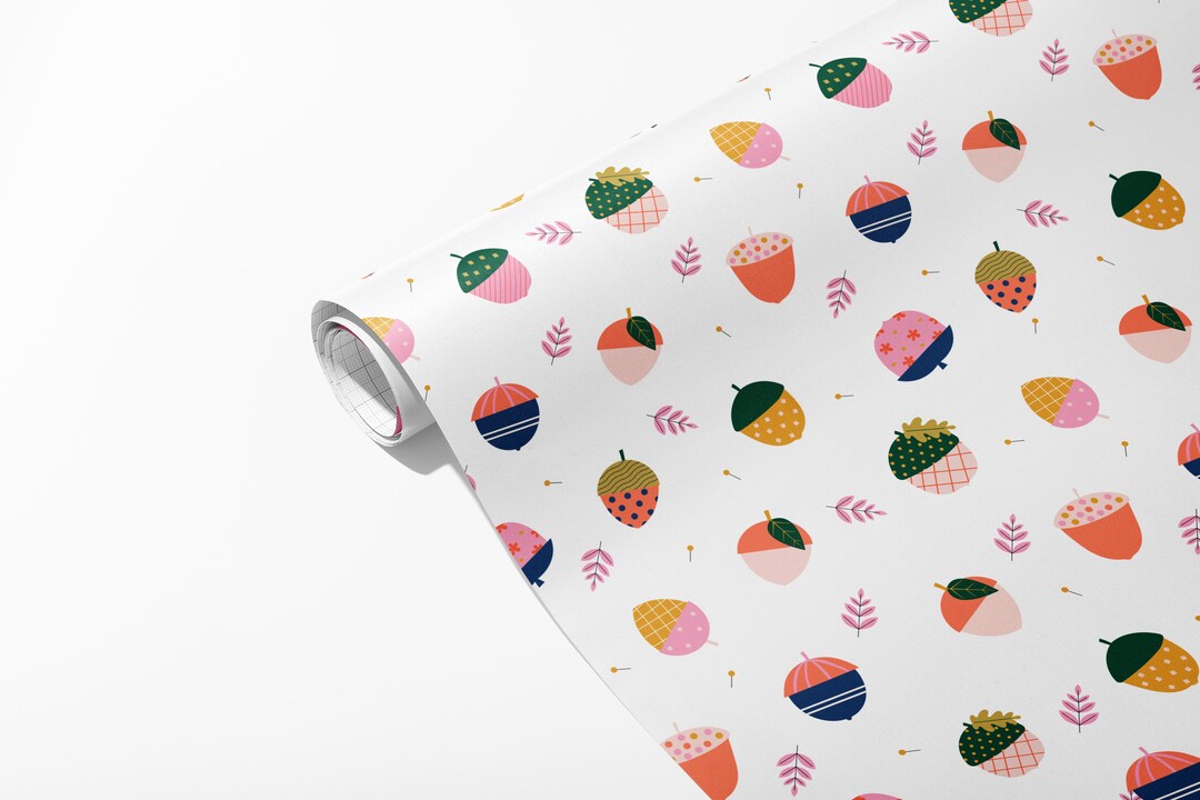 Graphic Acorn - Wrapping Paper - Set of 5 Sheets - Etsy