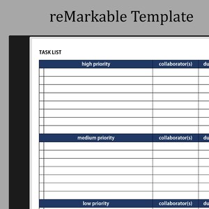 Remarkable Template: Priority Task List PDF PNG SVG - Etsy