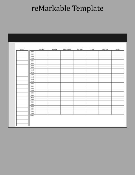 Remarkable Templates: Weekly Planner 2 PDF PNG SVG | Etsy