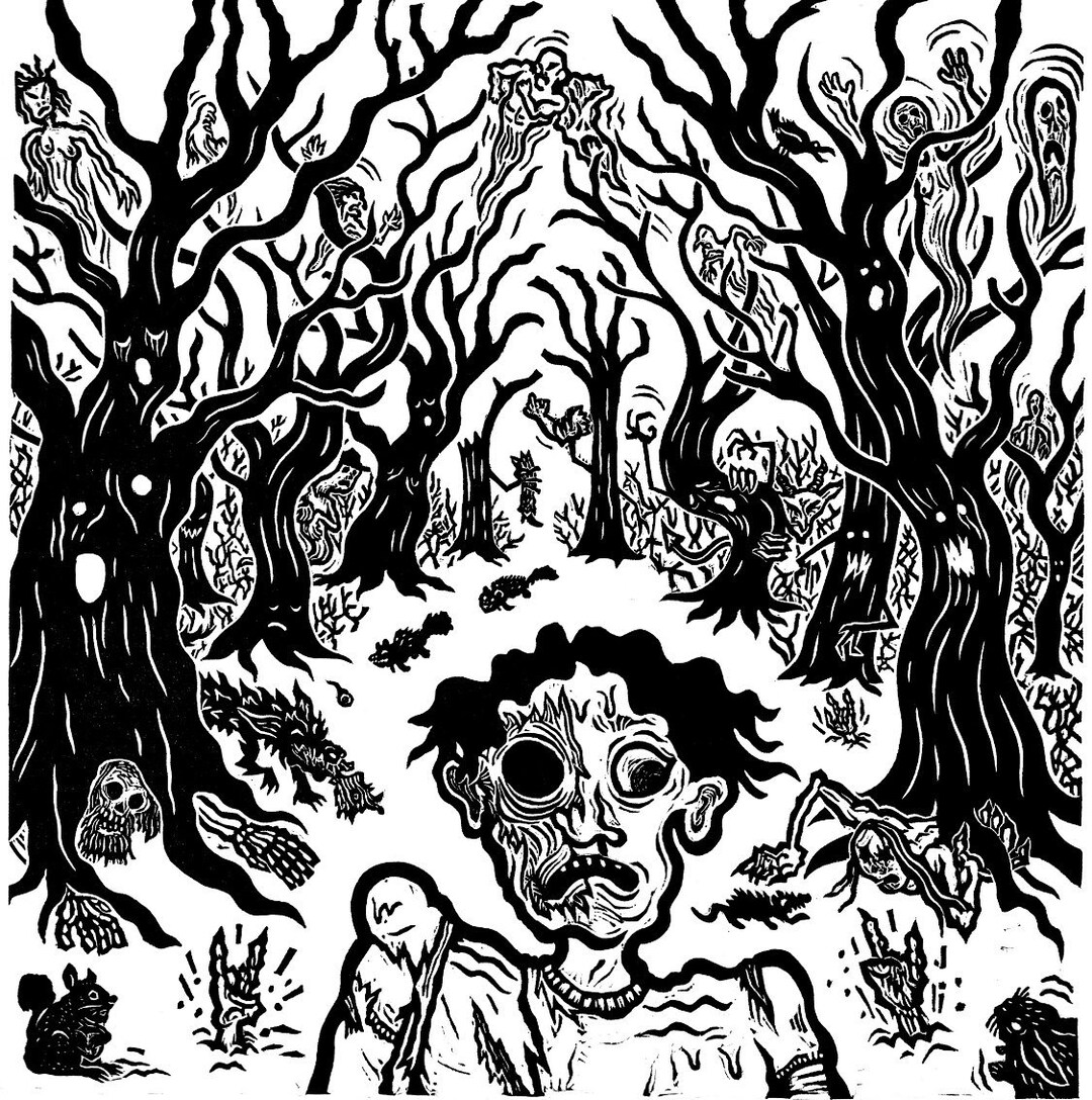 Flesh Eating Forest Linocut - Etsy