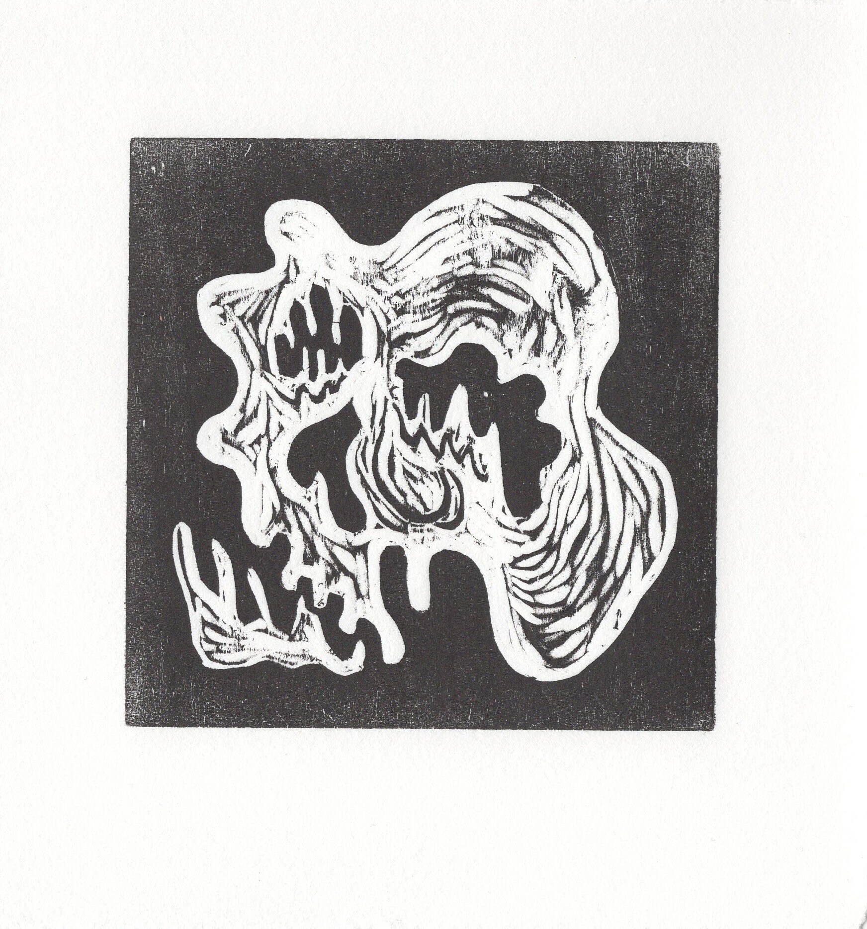 Skull Study Woodcut Print - Etsy