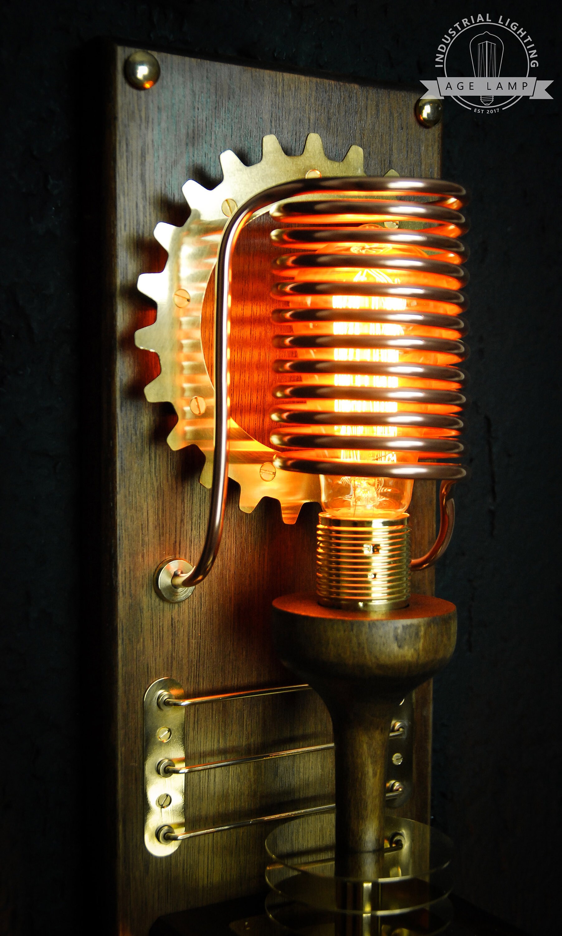 Steampunk Wall Lamp. This is a Pre-order for Manufacturing. - Etsy