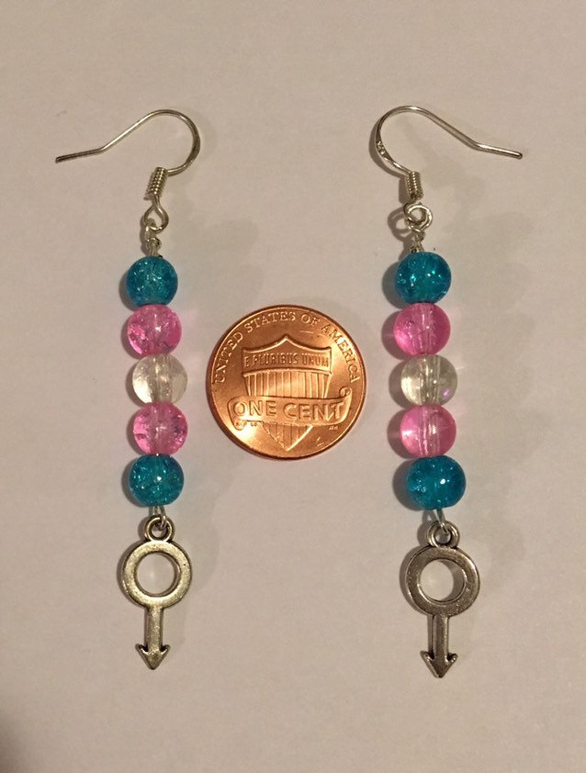 Trans Pride Beaded Earrings W/ Masc Charms | Etsy