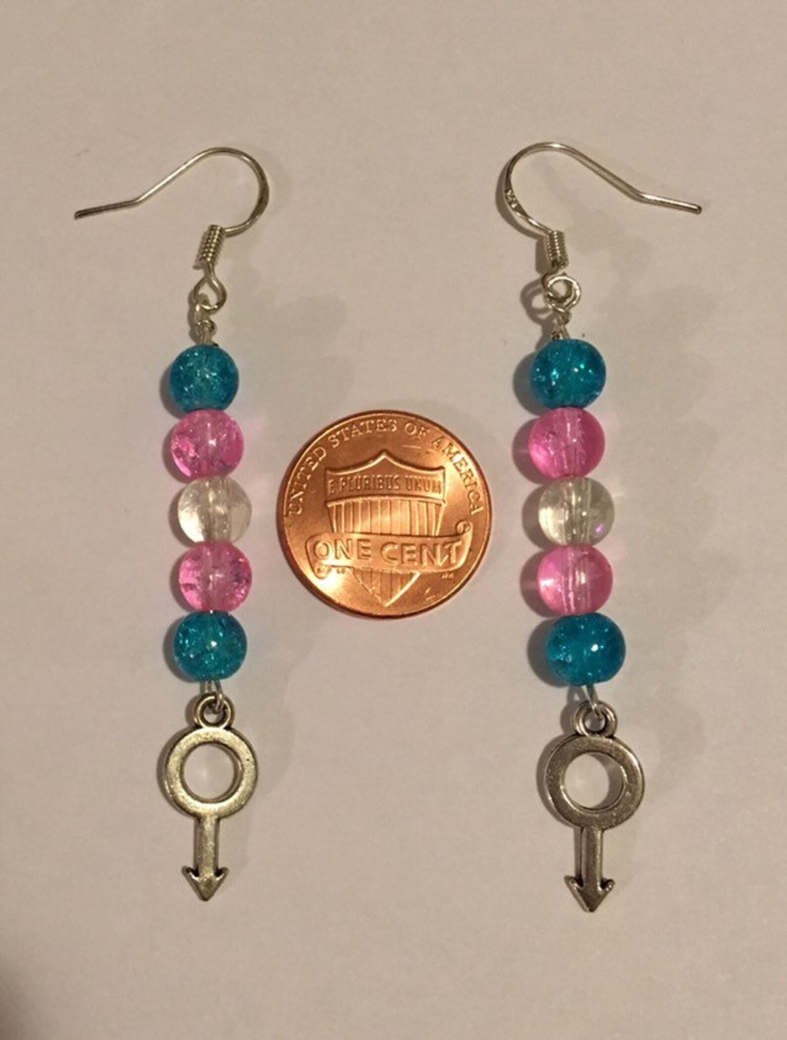 Trans Pride Beaded Earrings W/ Masc Charms | Etsy