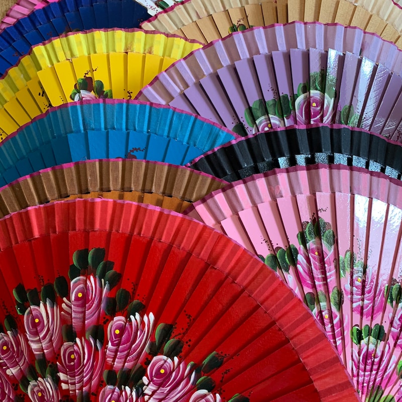 Large Purple Hand Fan - Etsy