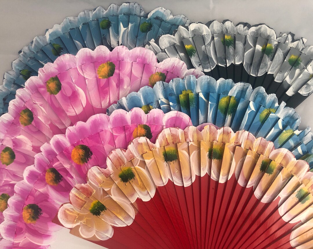 Flower Power Handmade Handheld Fan - Etsy