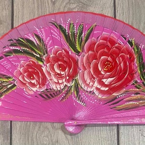 BIG ROSE SPANISH Hand Fan - Etsy