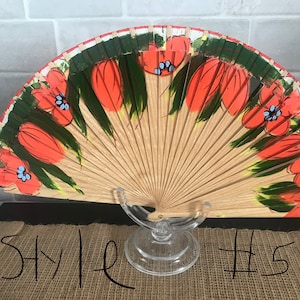 Colored Flower Handheld Fan - Etsy