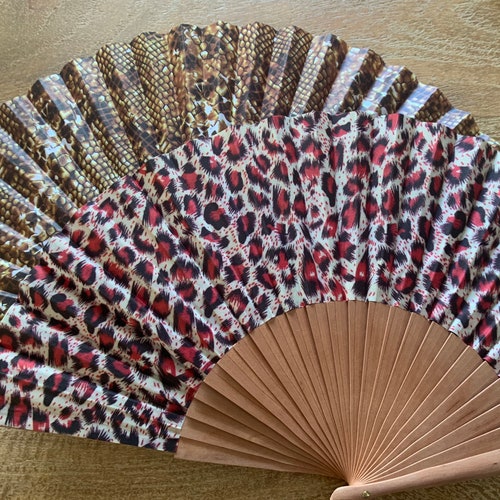 Cow Animal Print Fan / Hand Folding Fan / Rave / Festival / - Etsy