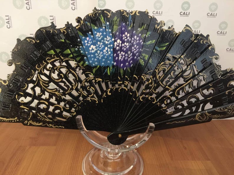 Flower Craved Hand Held Fan | Etsy