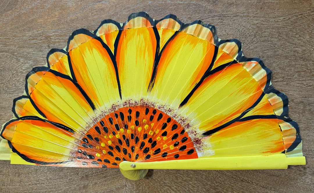 SUNFLOWER Spanish Hand Fan - Etsy