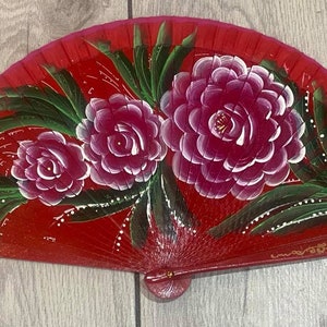 BIG ROSE SPANISH Hand Fan - Etsy