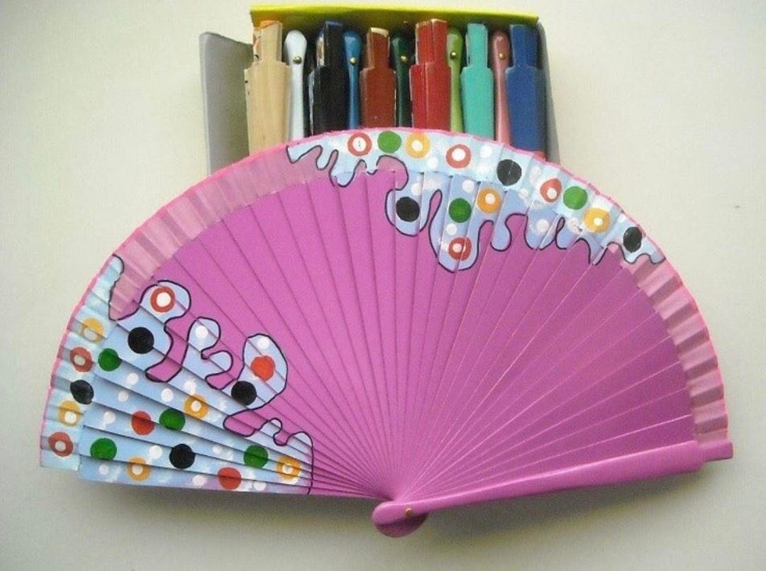 Classic Watercolor Hand Held Fan - Etsy