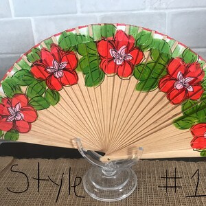 Colored Flower Handheld Fan - Etsy