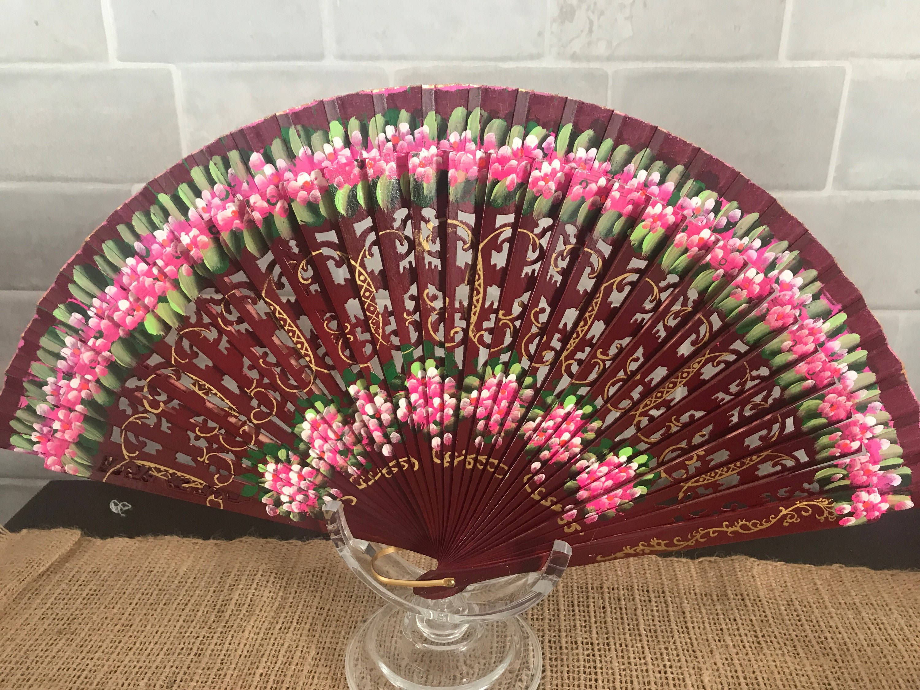 Spanish Garden Handheld Fan - Etsy