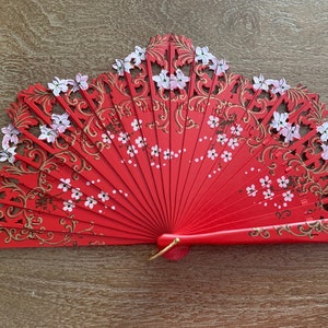 Carved WOOD Hand Fan - Etsy