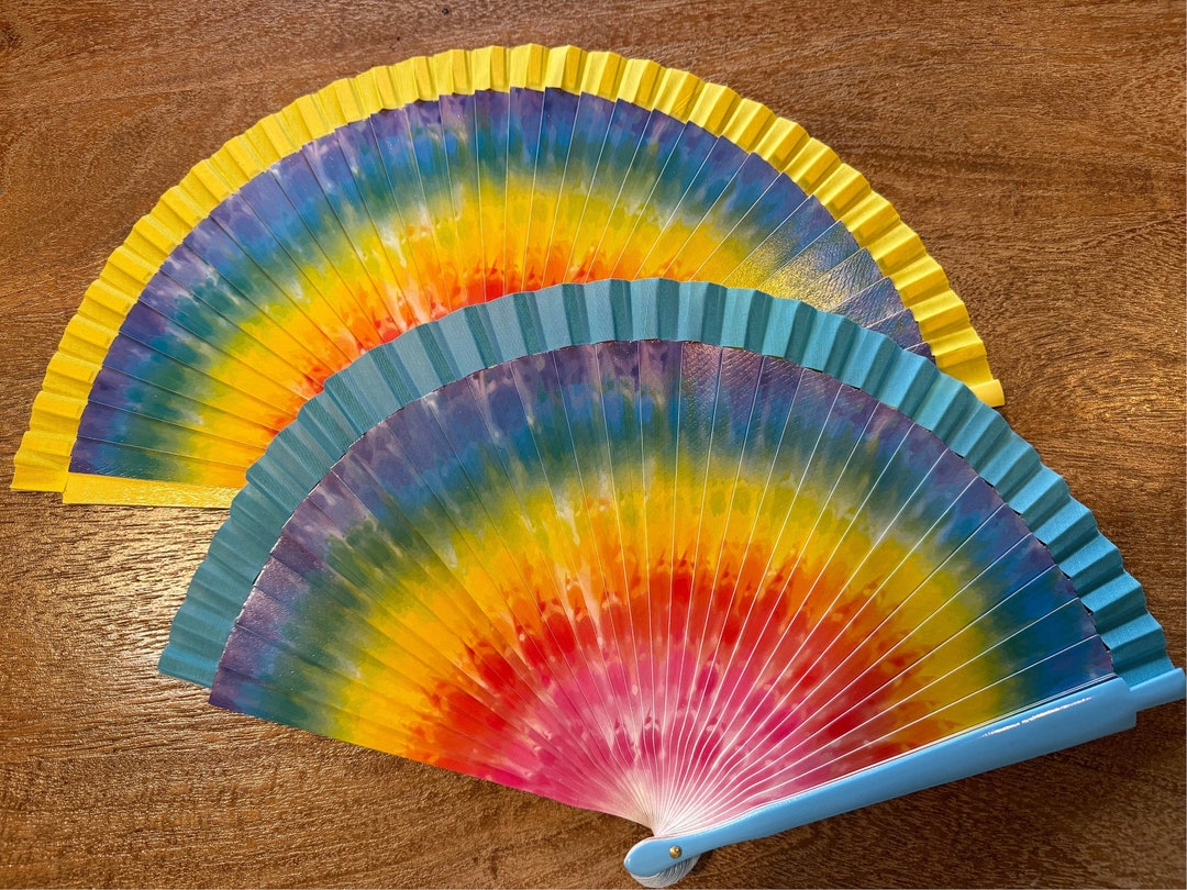 TIE DYE Spanish Hand Fan - Etsy