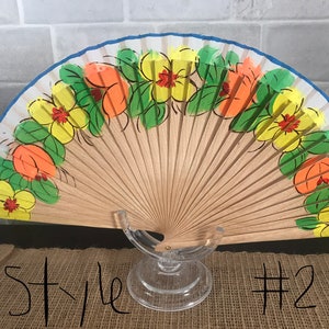 Colored Flower Handheld Fan - Etsy