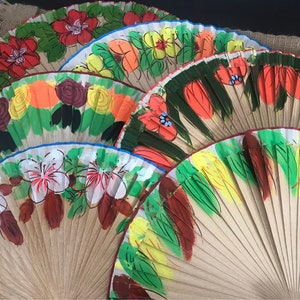 Colored Flower Handheld Fan - Etsy