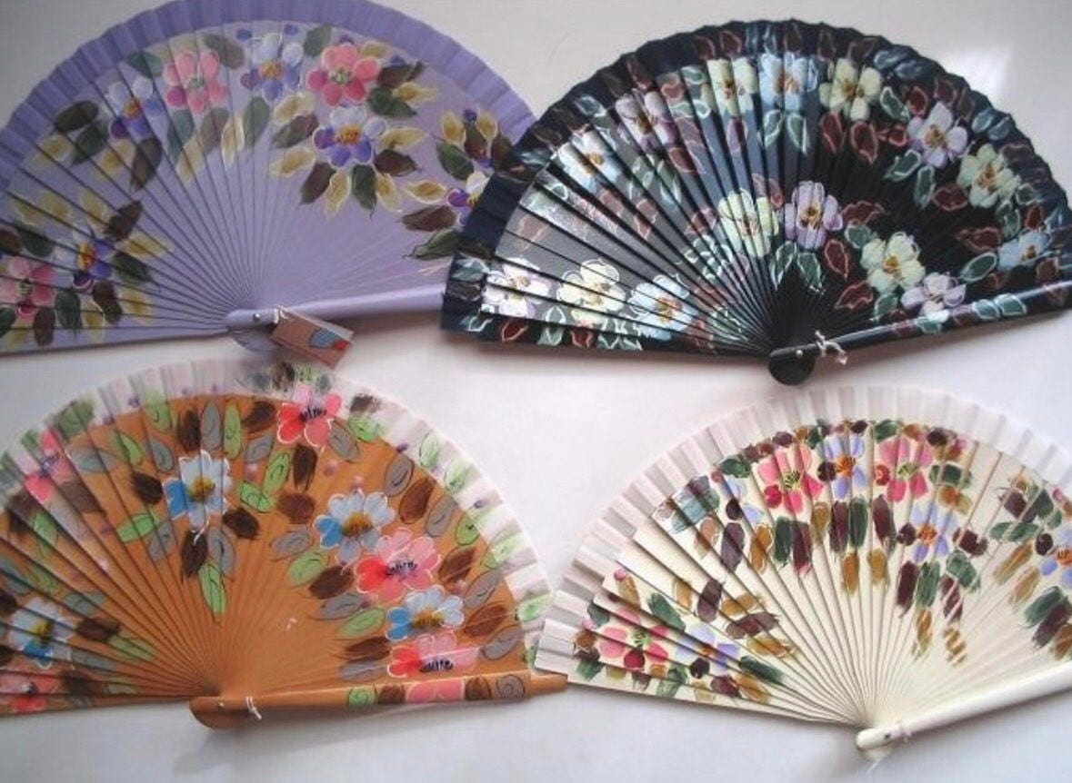Floral Marine Hand Held Fan - Etsy
