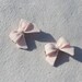 Mini Pigtail Bows | Blossom Pink Linen - Etsy