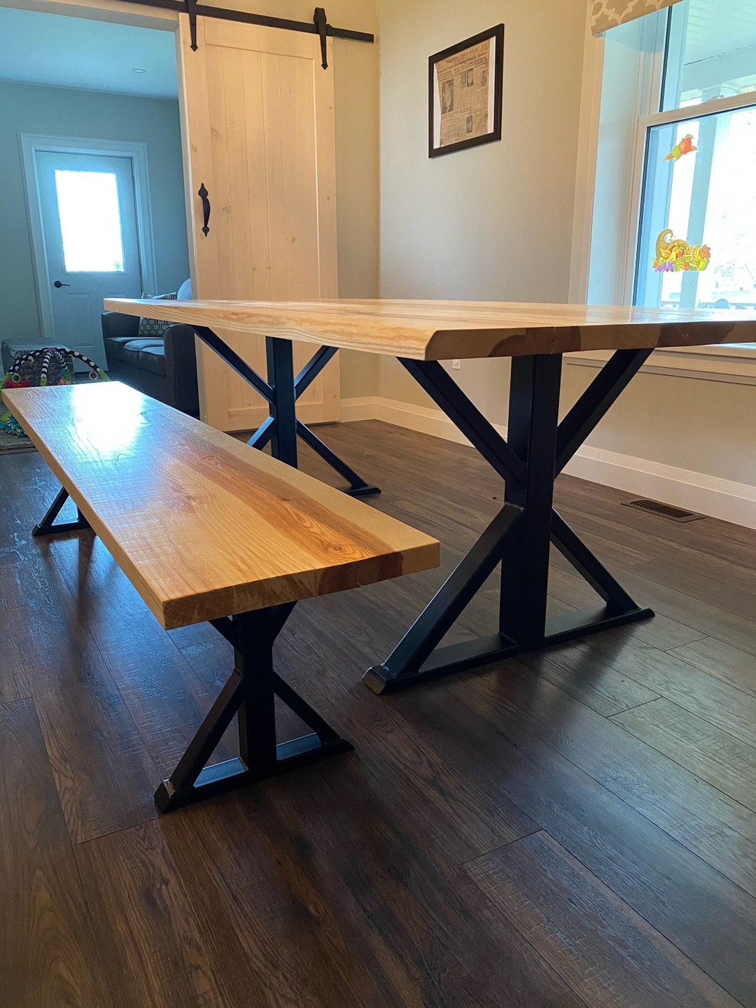 Diy dining table with metal legs store