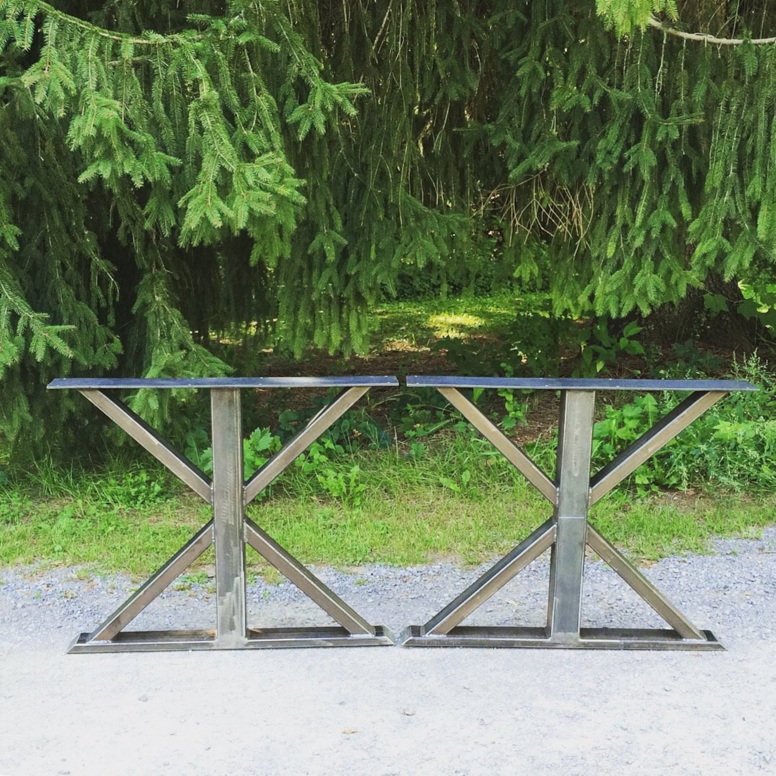 Trestle Metal Table Legs train trestle table legs steel | Etsy