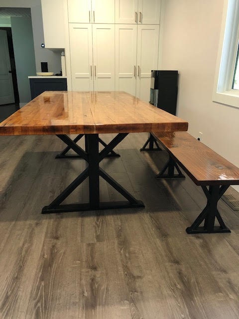 Trestle Metal Table Legs train trestle table legs steel | Etsy