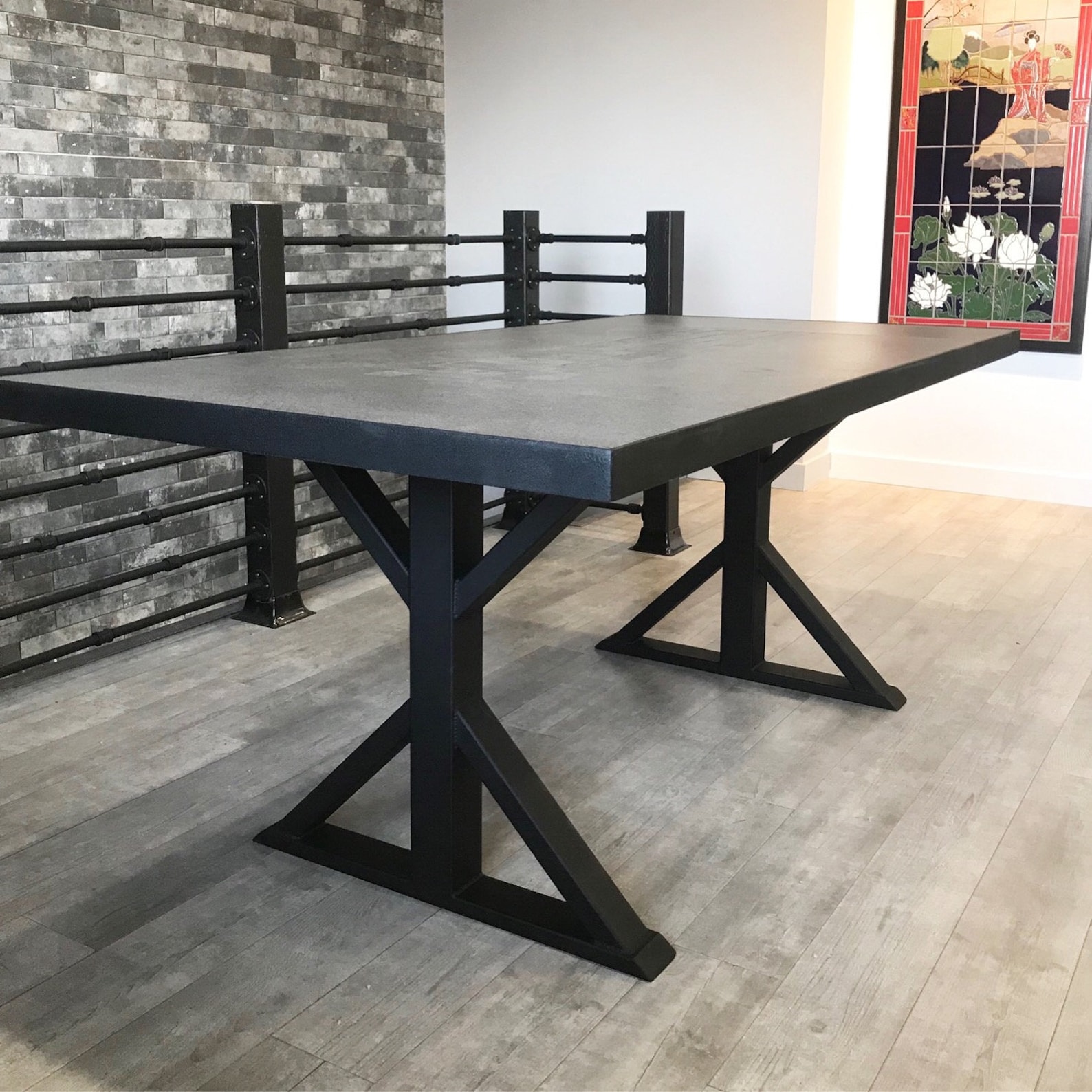 Trestle Metal Table Legs train trestle table legs steel | Etsy