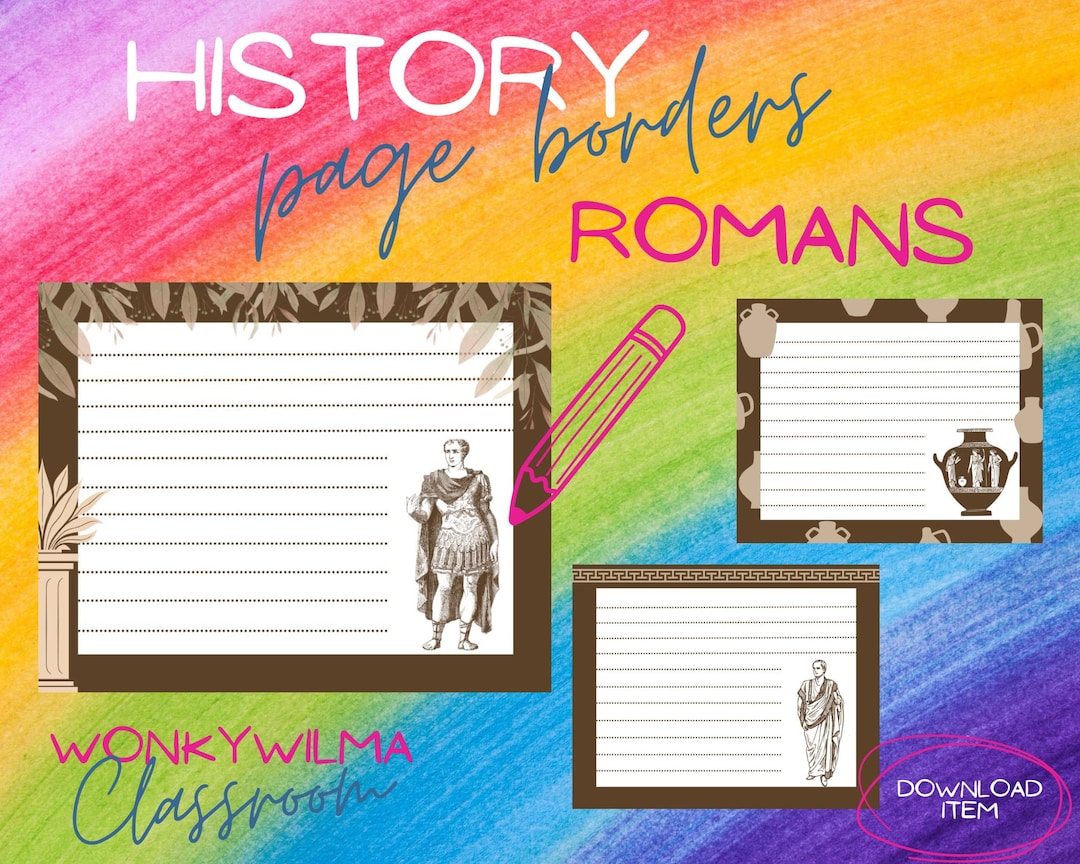 Classroom Resources Engaging History Page Borders Romans - Etsy