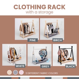 Storage Rack for Kids Shop Display Rack Garment Rack Wood Clothes Rack ...
