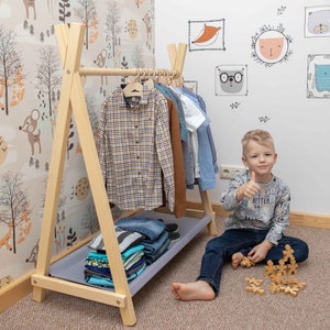 Storage Rack for Kids Shop Display Rack Garment Rack Wood Clothes Rack ...