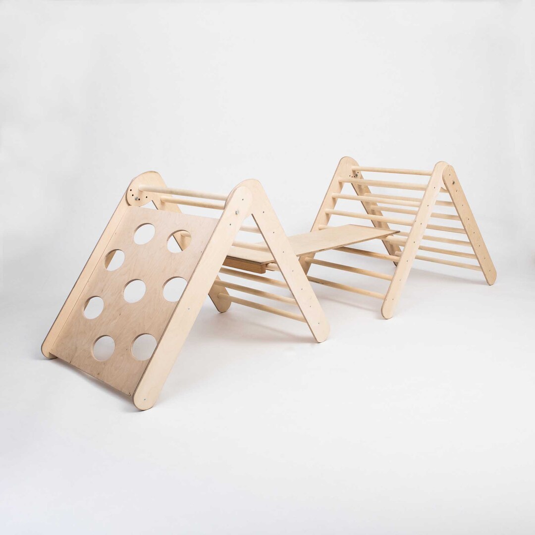 Kids Foldable Step Triangle With Ramp Montessori Triangle Climber Set ...