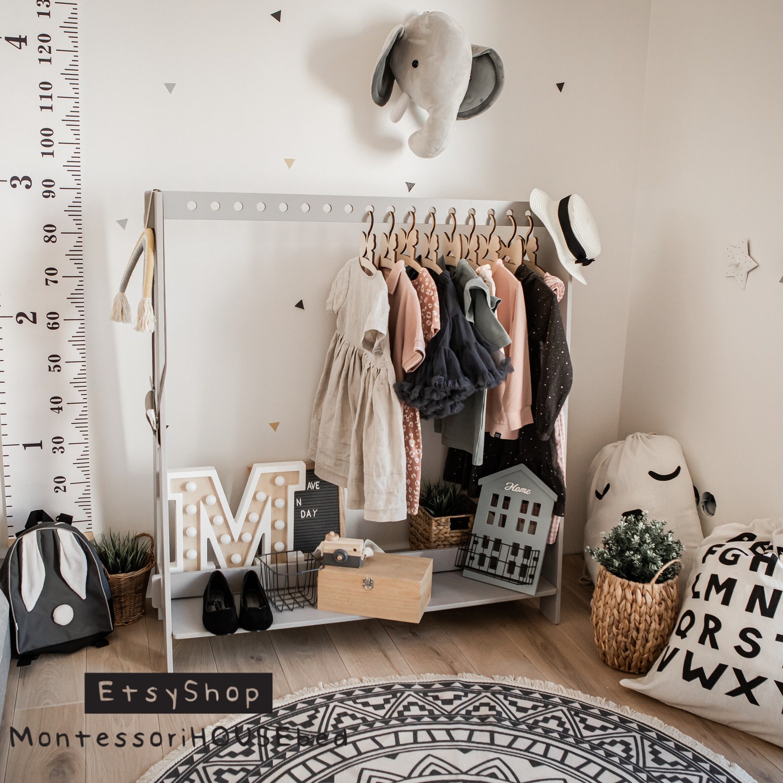 A Frame Rack Clothes Hanger Wood Clothing Rack Gift Kids Dress - Etsy