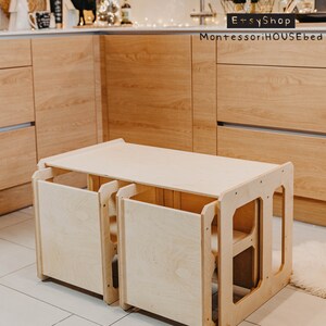 Montessori Wooden Kids Play Table Set Toddler Table Set OR - Etsy
