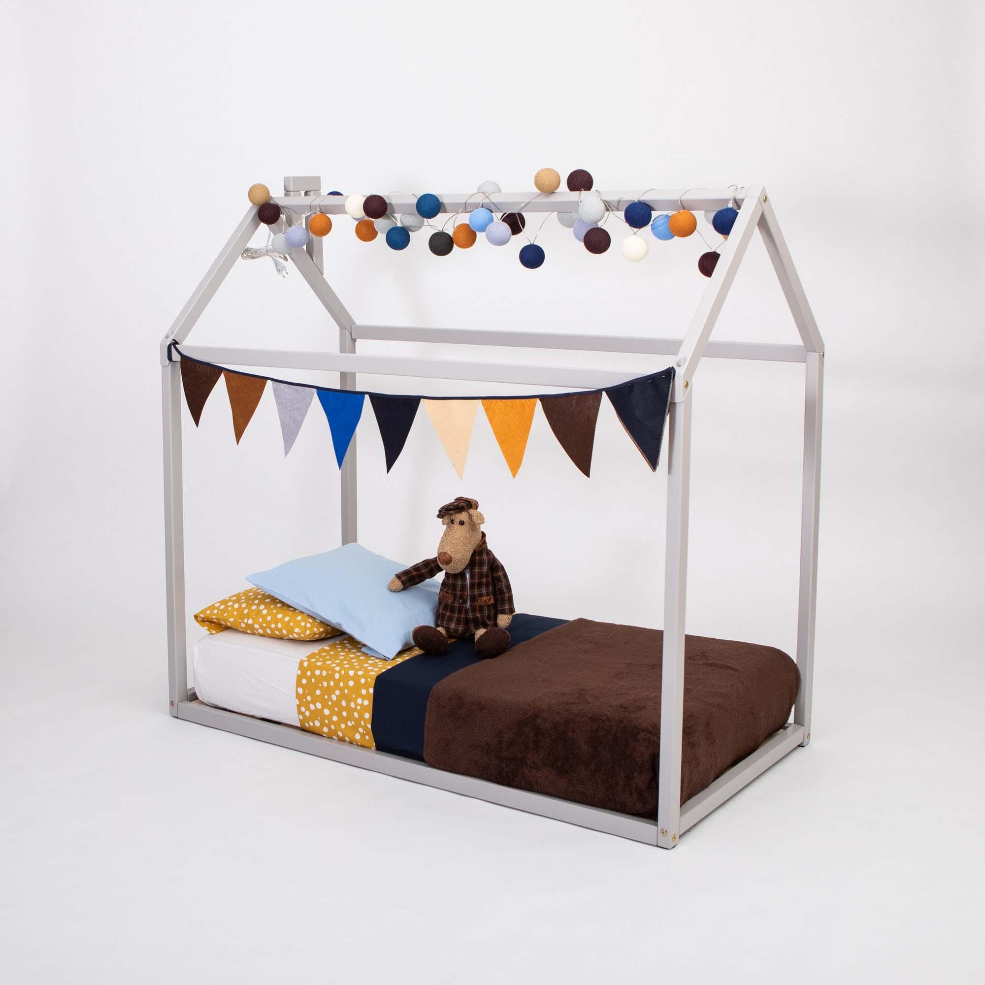 Montessori Furniture Kids Bed Wooden House Bed Frame Platform Bed Teepee Bed Wood Bed Frame Tent Bed Wood House Bed Platform Bed SLATS Etsy