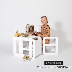Montessori Wooden Kids Play Table Set Toddler Table Set OR - Etsy