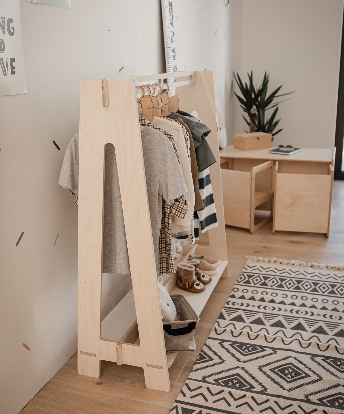 Wood clothes rack a frame rack wood clothing rack dress up | Etsy