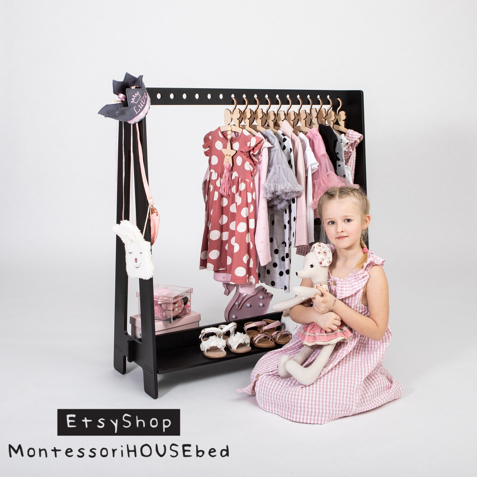 A Frame Rack Clothes Hanger Wood Clothing Rack Gift Kids Dress - Etsy