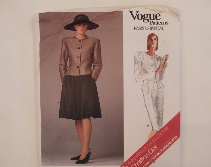Christian Dior Paris Original Vogue Pattern 1919 for a Suit (jacket ...
