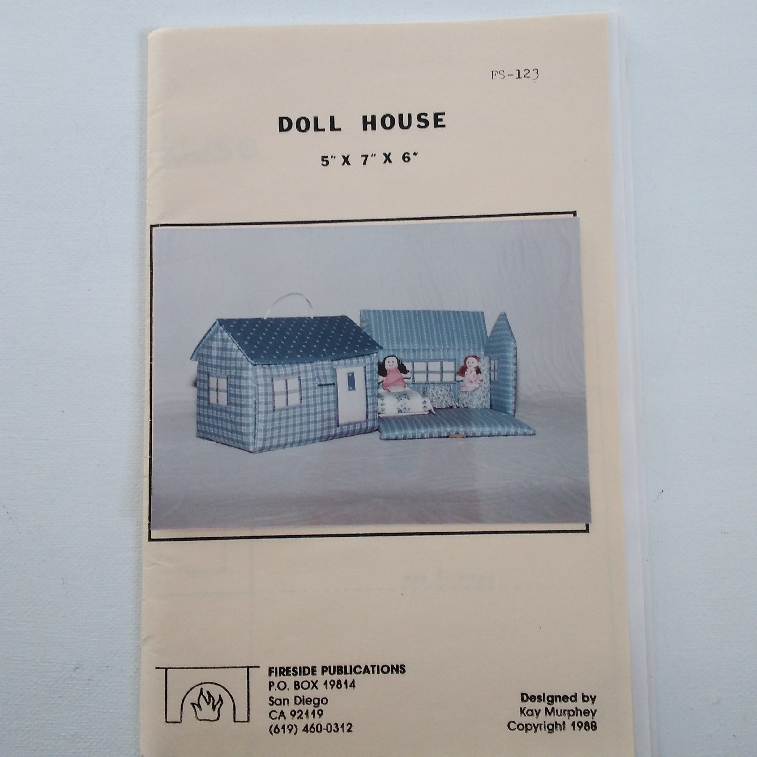 Doll House Sewing Pattern From 1988 Small Fabric Doll House 5: X 7 X 6 ...