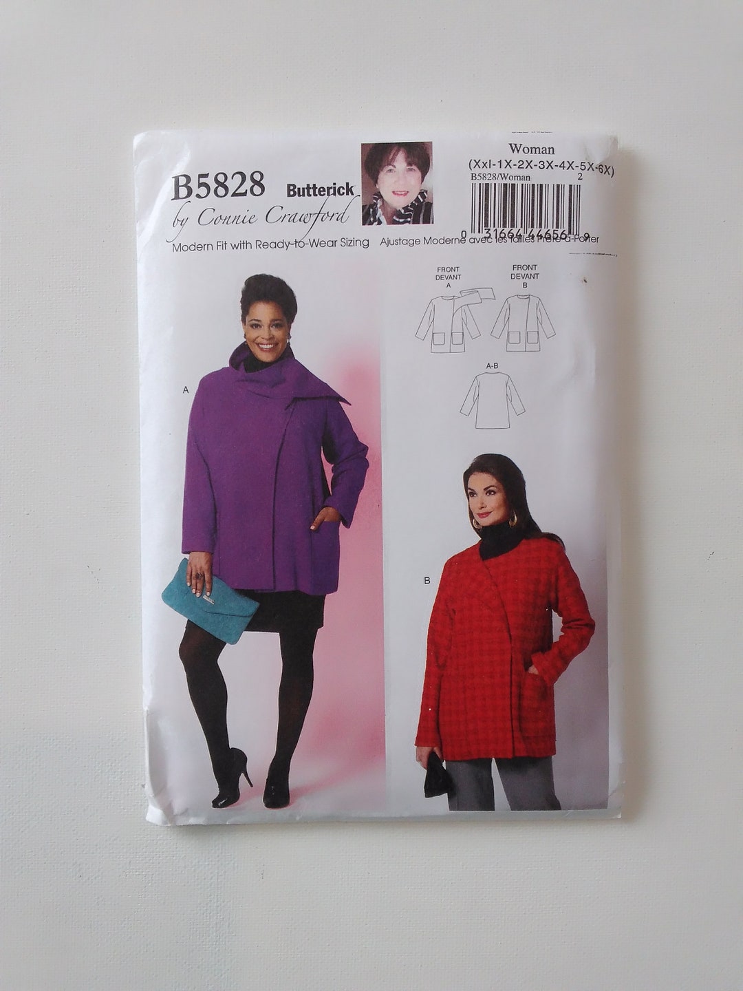 Loose-fitting, Unlined Jacket Pattern - Butterick 5828 - Woman Size XXL ...