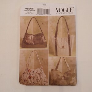 Vogue 8506 Purse Pattern Four Lined Bags UNCUT, Factory Folded Sewing ...