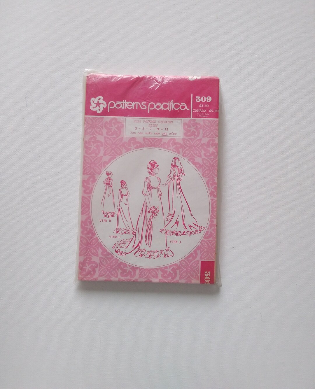 Vintage Patterns Pacifica 309 Bridal Gown, Wedding Dress Multi-sizes ...