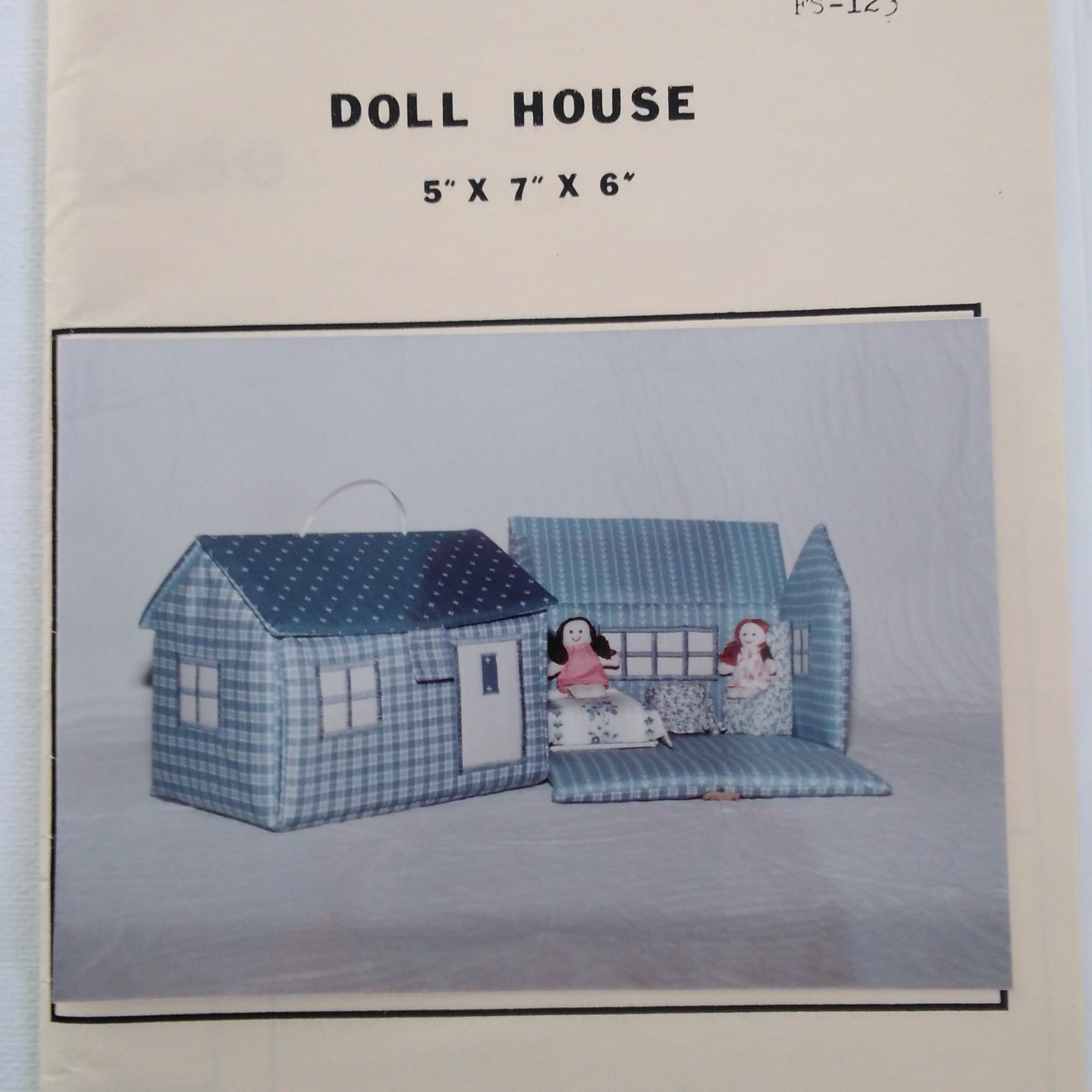 Doll House Sewing Pattern From 1988 Small Fabric Doll House 5: X 7 X 6 ...