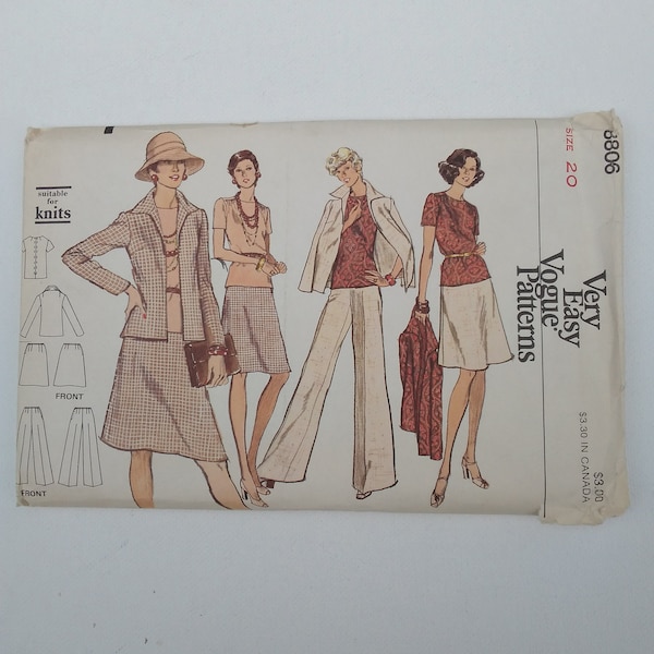 Vogue Side Zipper Pants Pattern - Etsy