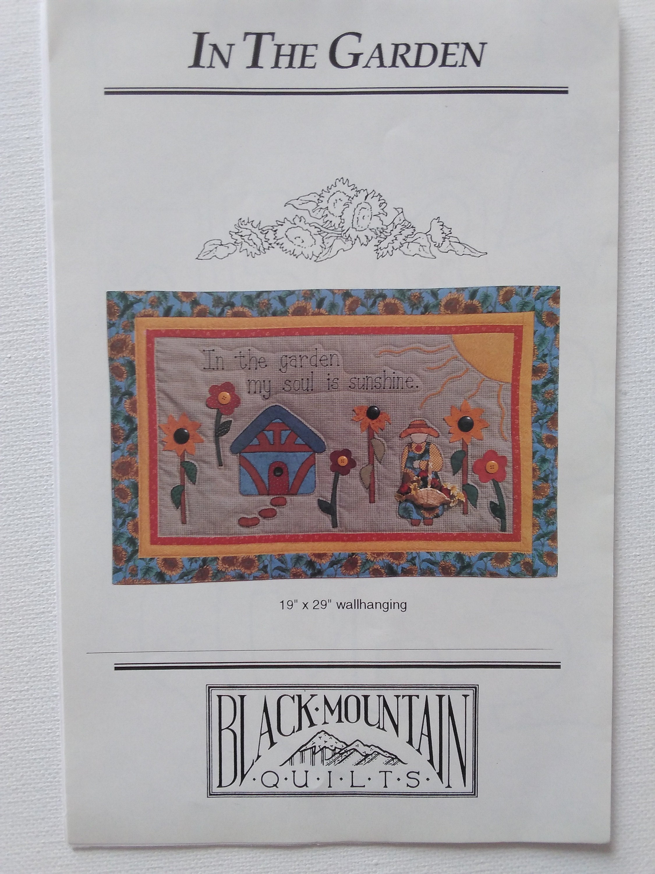 Wall Hanging Sewing Pattern to Applique - in the Garden My Soul is ...