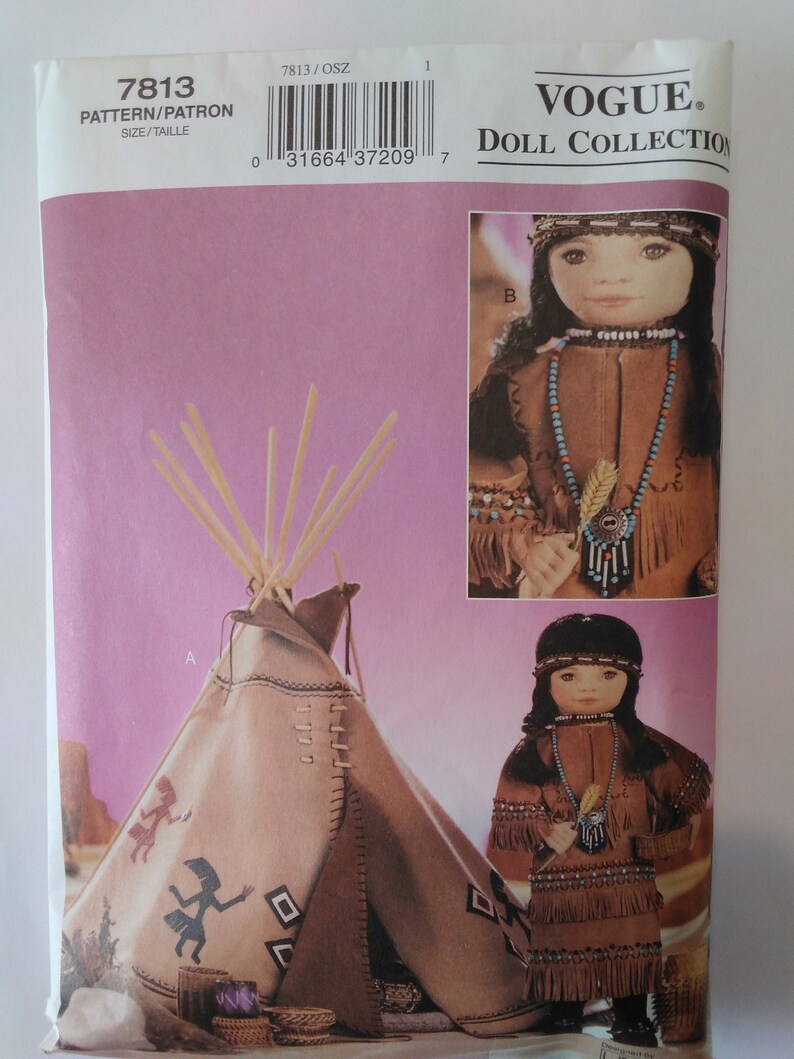 Native American Doll Clothes Pattern and Tepee Pattern for Eighteen ...